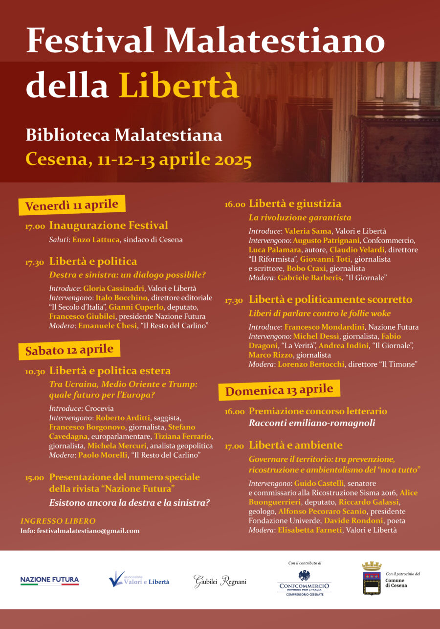 FESTIVAL MALATESTIANO DELLA LIBERTA' Cesena dalll'11 al 13 aprile 2025 ...